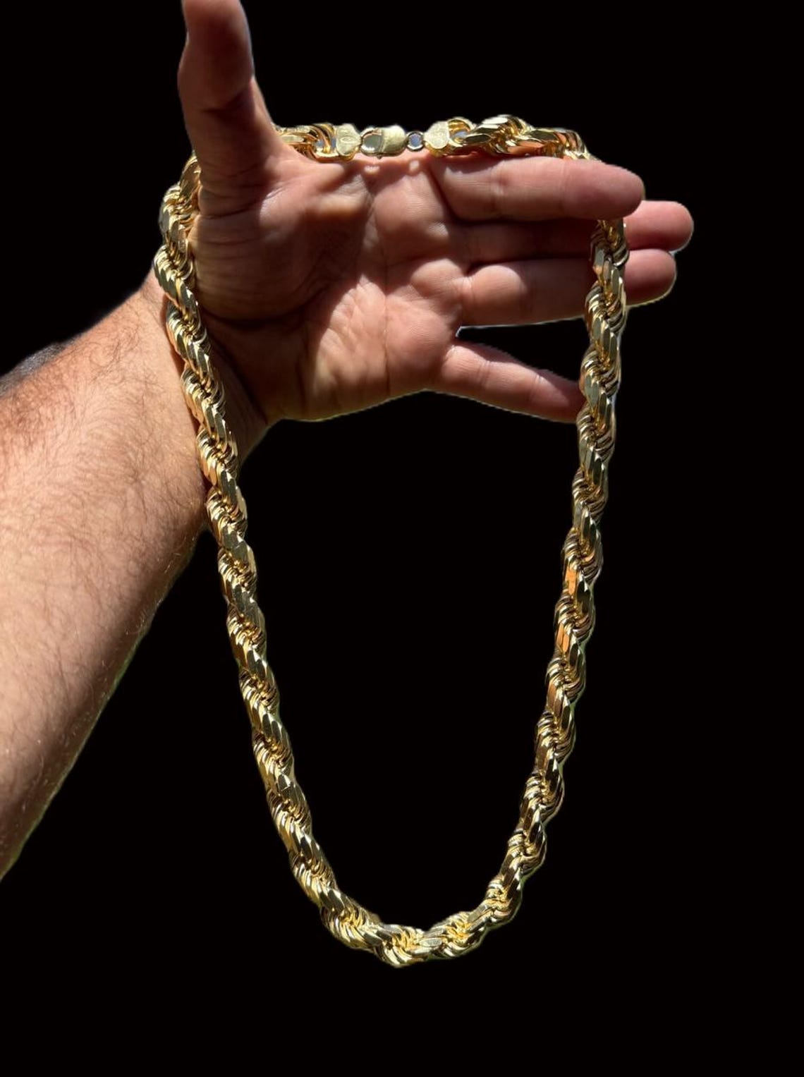 Heavy 14k Gold Vermeil Rope Chain, Sterling Silver Dookie Chain - Etsy