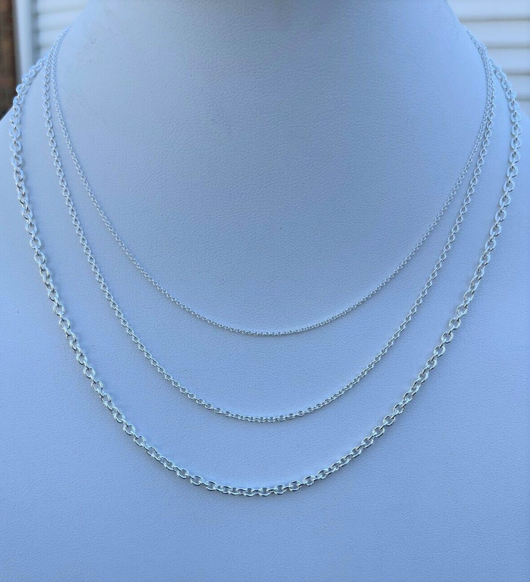 Handmade Sterling Silver Rounded Cable Chain: Italian 925 Silver ...
