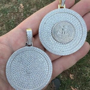 Men's Women's LARGE Iced Blinged Out Round Circle Hip Hop Rapper ...