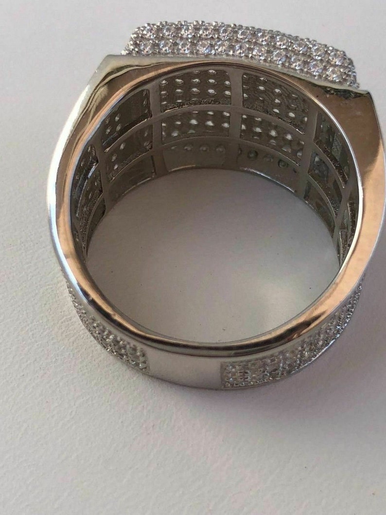 Men's Iced Out Moissanite Square Hip Hop Rapper Pinky Ring - Etsy