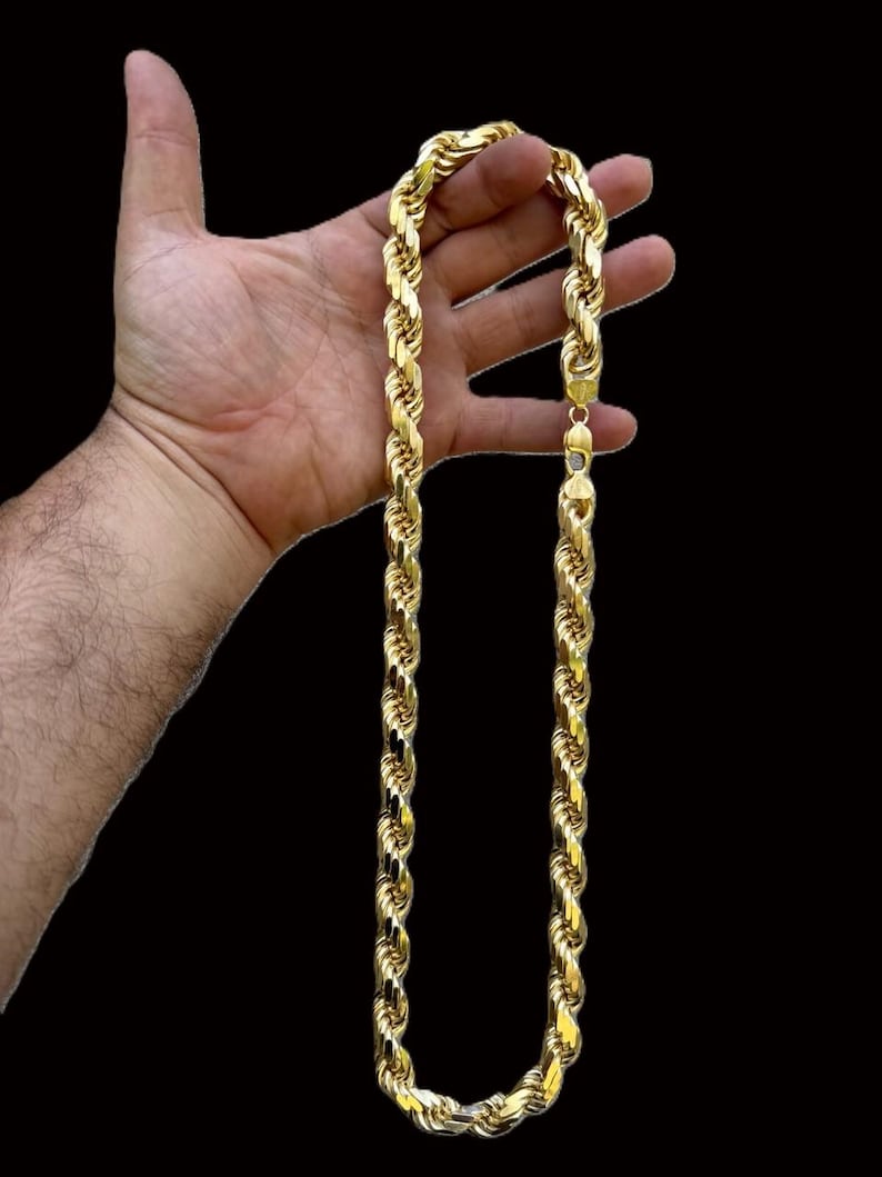 Heavy 14k Gold Vermeil Rope Chain, Sterling Silver Dookie Chain - Etsy