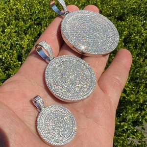 Moissanite Iced Out Round Circle Hip Hop Rapper Medallion Pendants ...