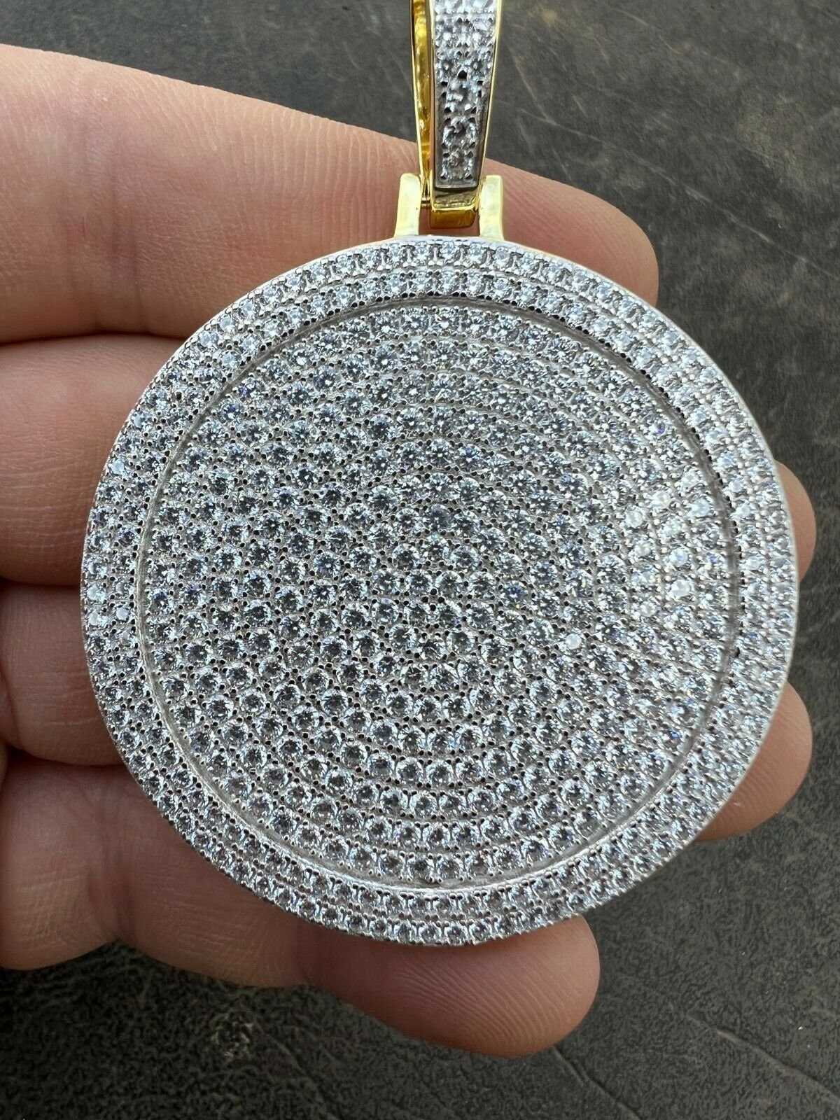 Iced Out Moissanite Medallion Pendant: Large Hip Hop Style, Sterling ...