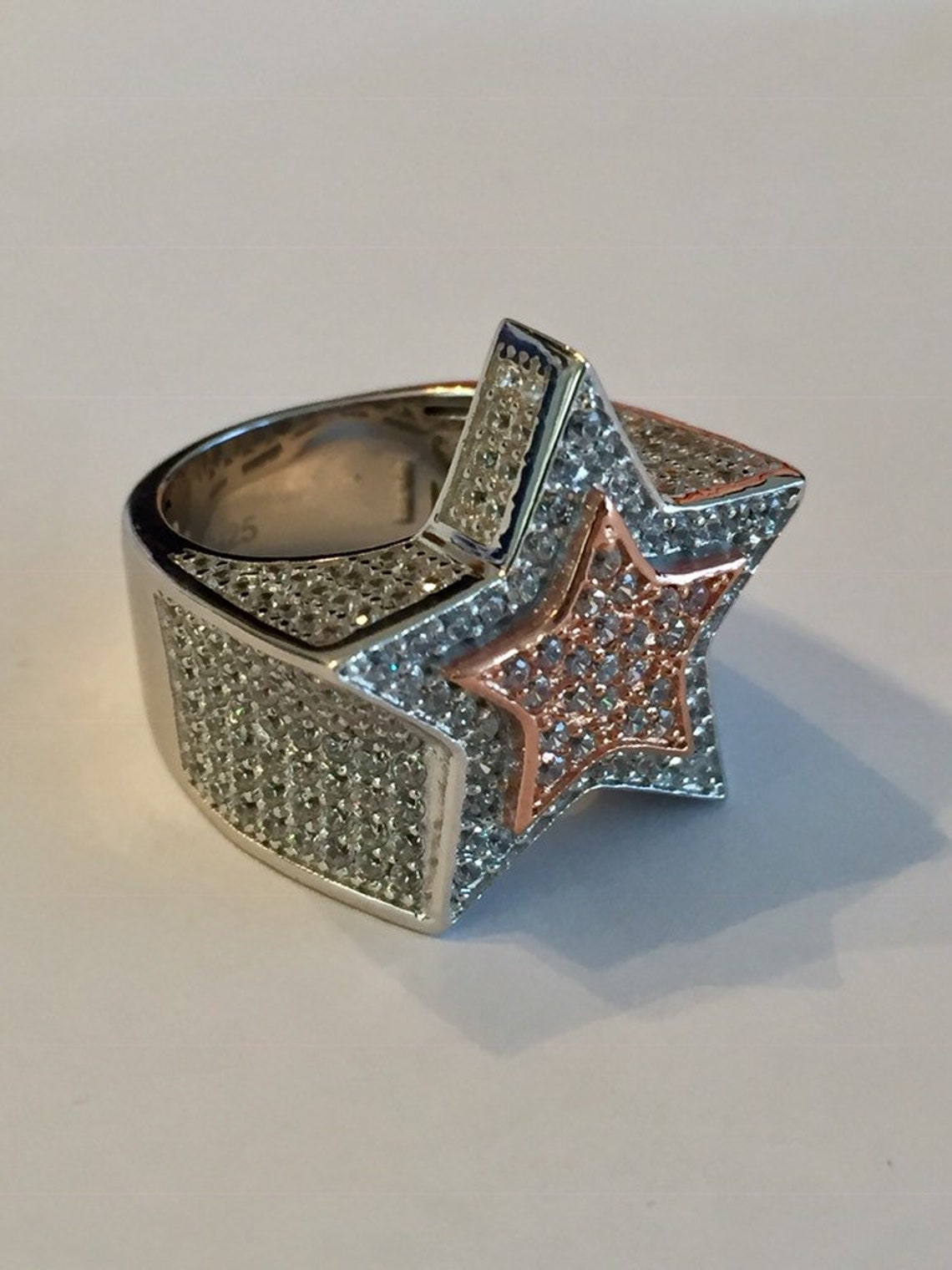Custom Handmade 3-D Star Hip Hop Pinky Ring Solid 925 Sterling | Etsy