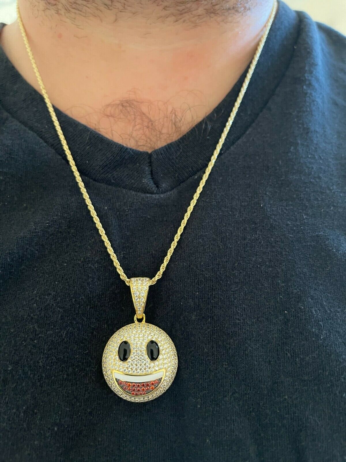Custom Made Solid 925 Sterling Silver SMILEY FACE Emoji - Etsy