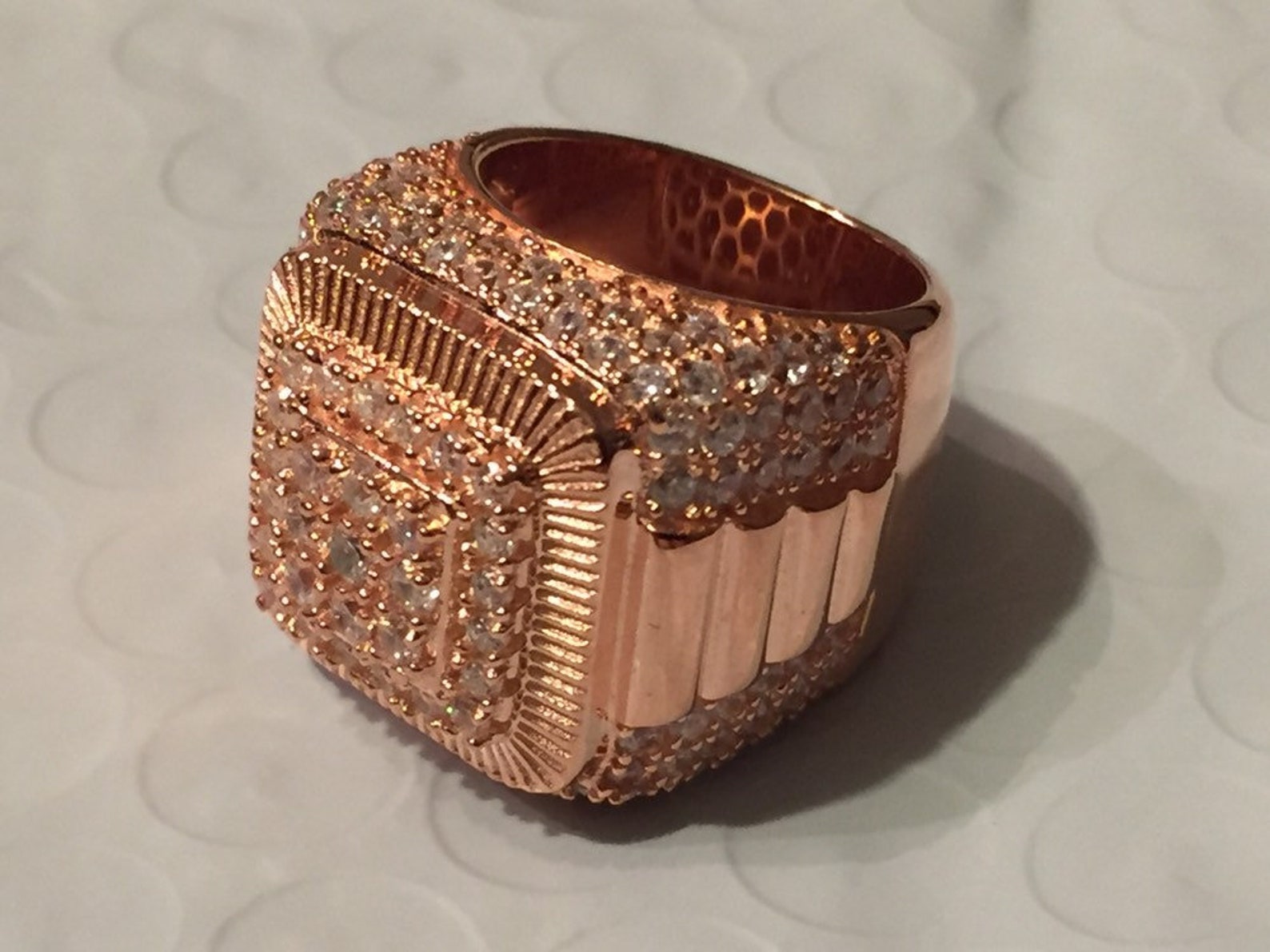 Super Iced Out Men's Custom Square Pinky Ring Simulated - Etsy