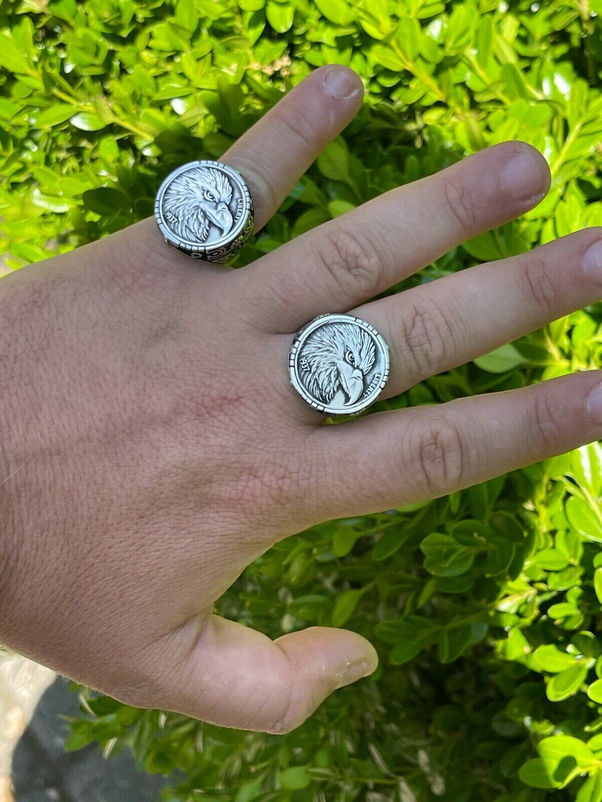 Handmade Oxidized Sterling Silver American Eagle Coin Ring - Etsy