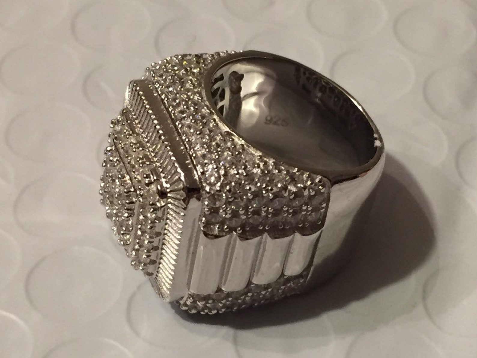 Super Iced Out Men's Custom Square Pinky Ring Simulated - Etsy