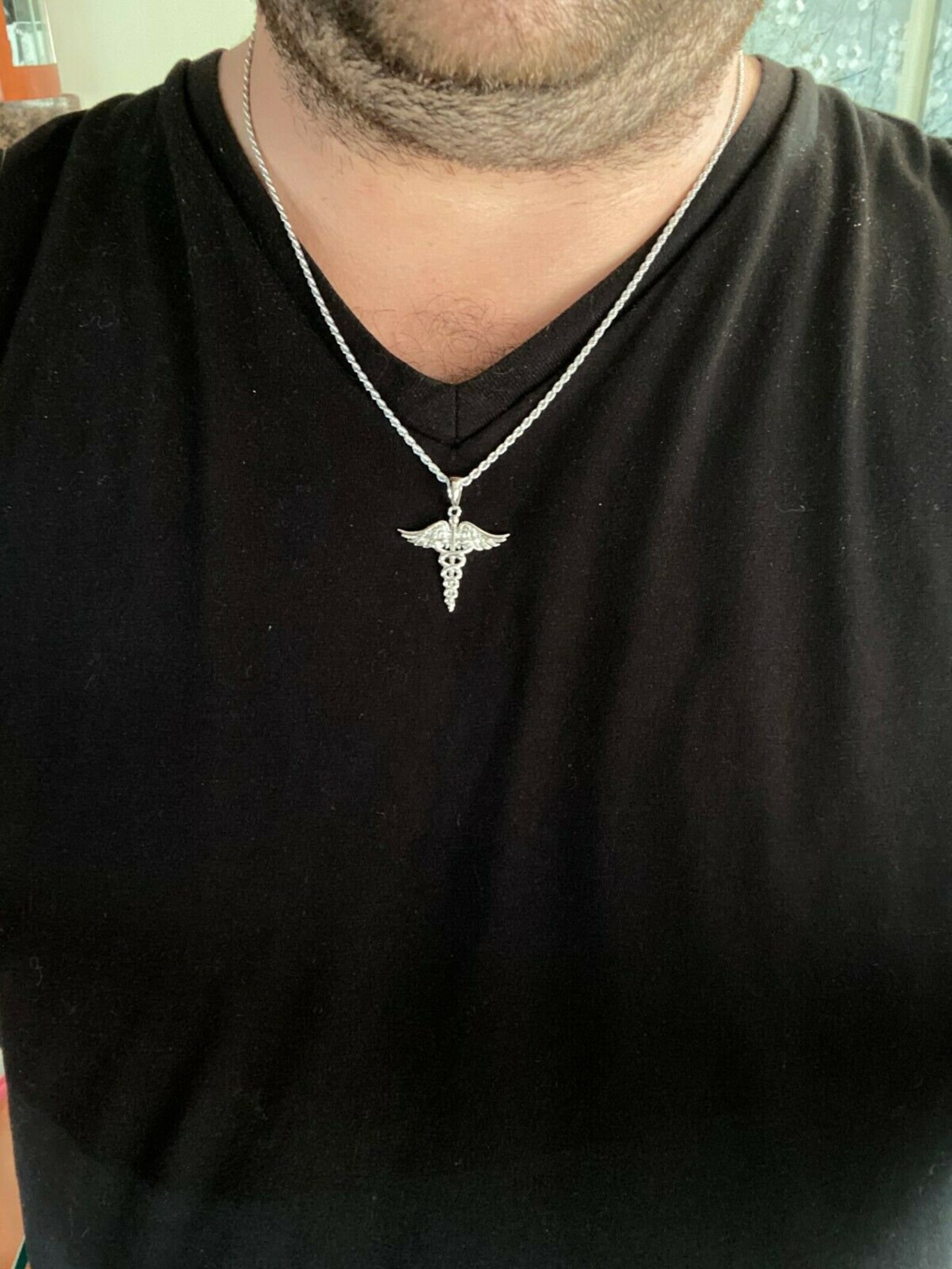 Men's Women's 925 Sterling Silver Caduceus Pendant 14k - Etsy