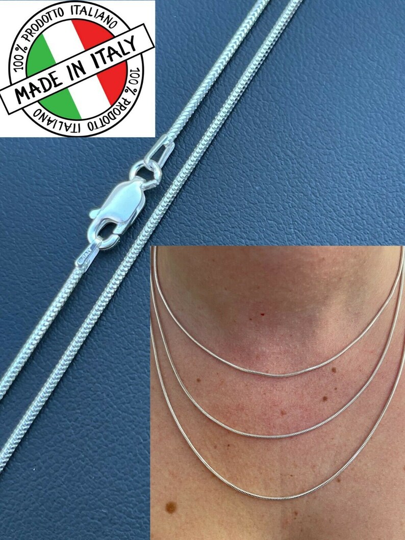 Sterling Silver Snake Chain Necklace: 1.5mm Italian 925 Silver - Etsy