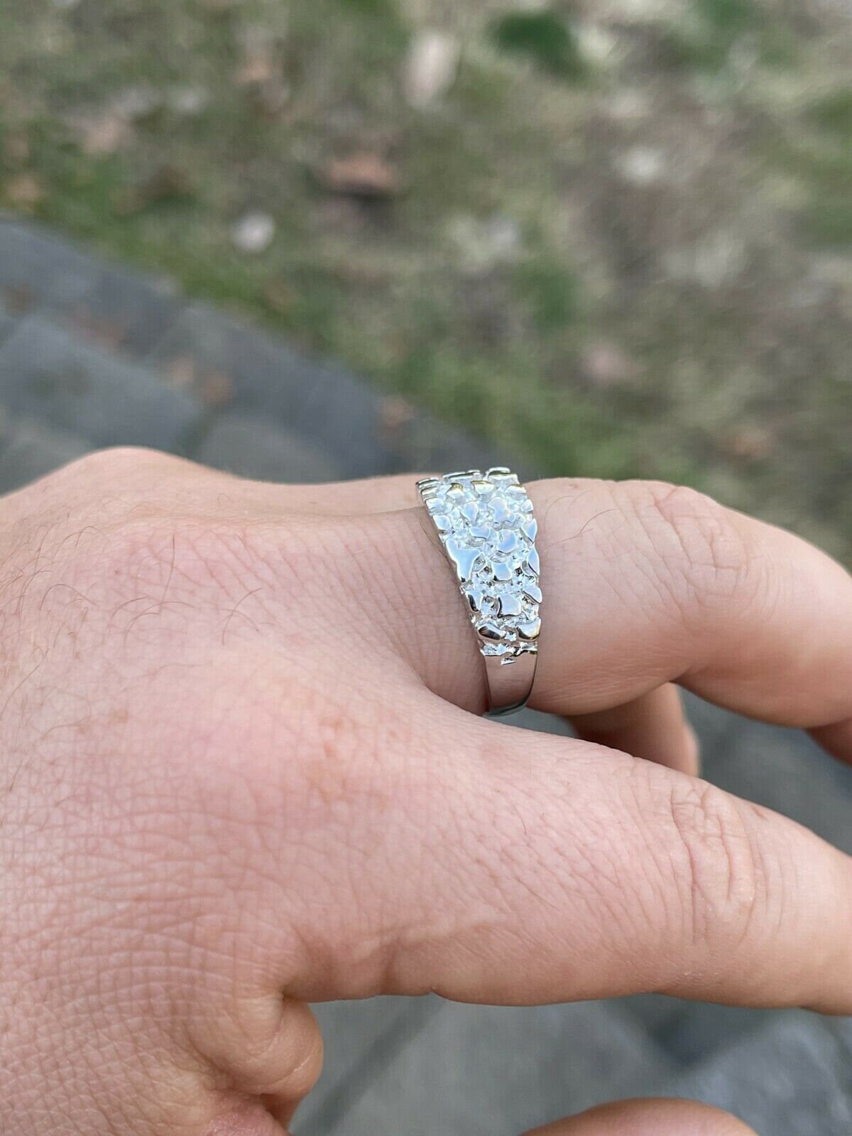 Men's Women's NUGGET Band Pinky Ring Solid 925 - Etsy