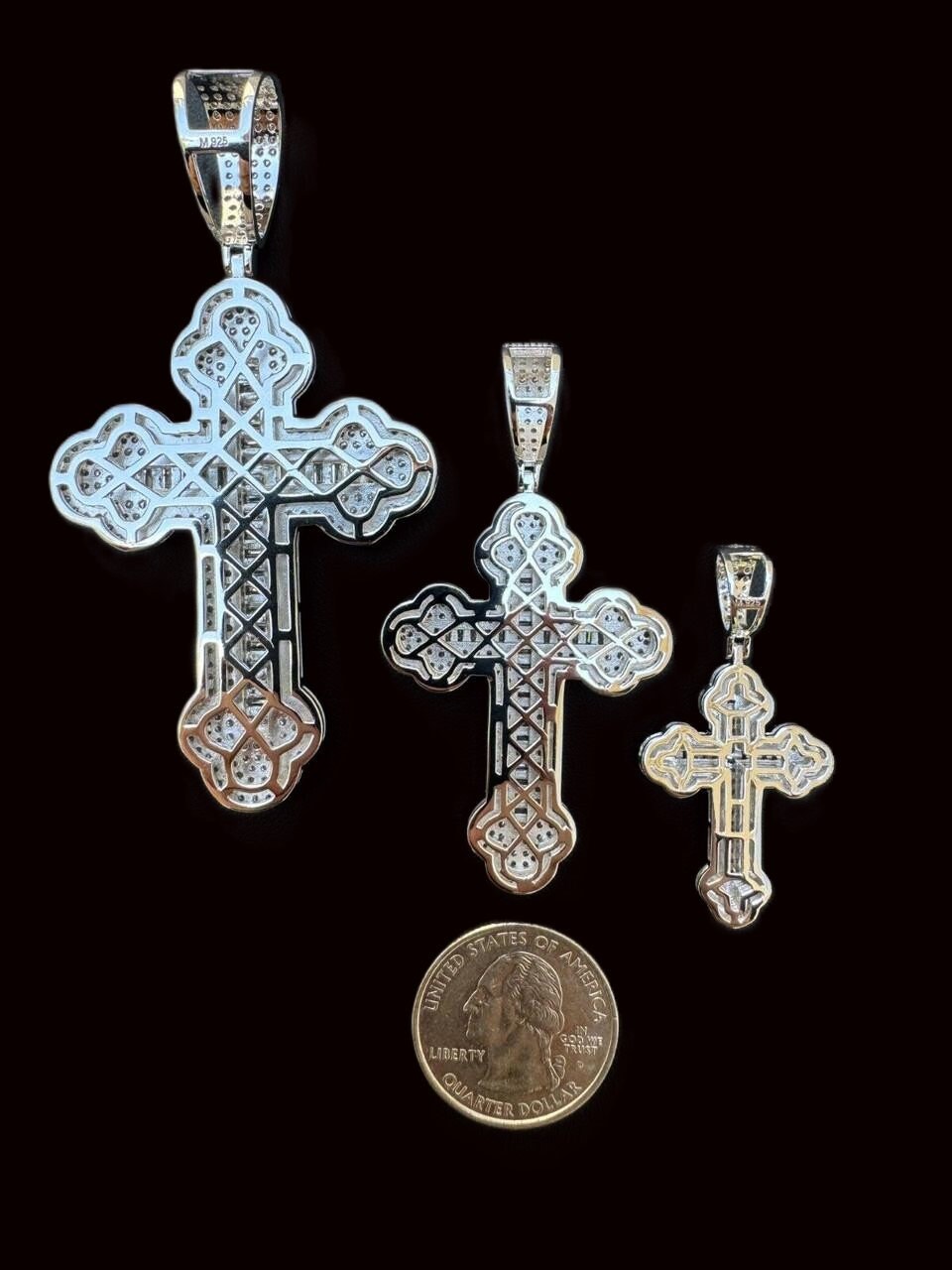 Iced Out Baguette Moissanite Gothic Cross Pendant - Sterling Silver - Etsy