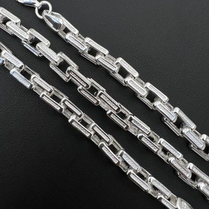 Men's 7.5mm HEAVY Angular Triangle Rolo Link Cable Chain Necklace 18 ...