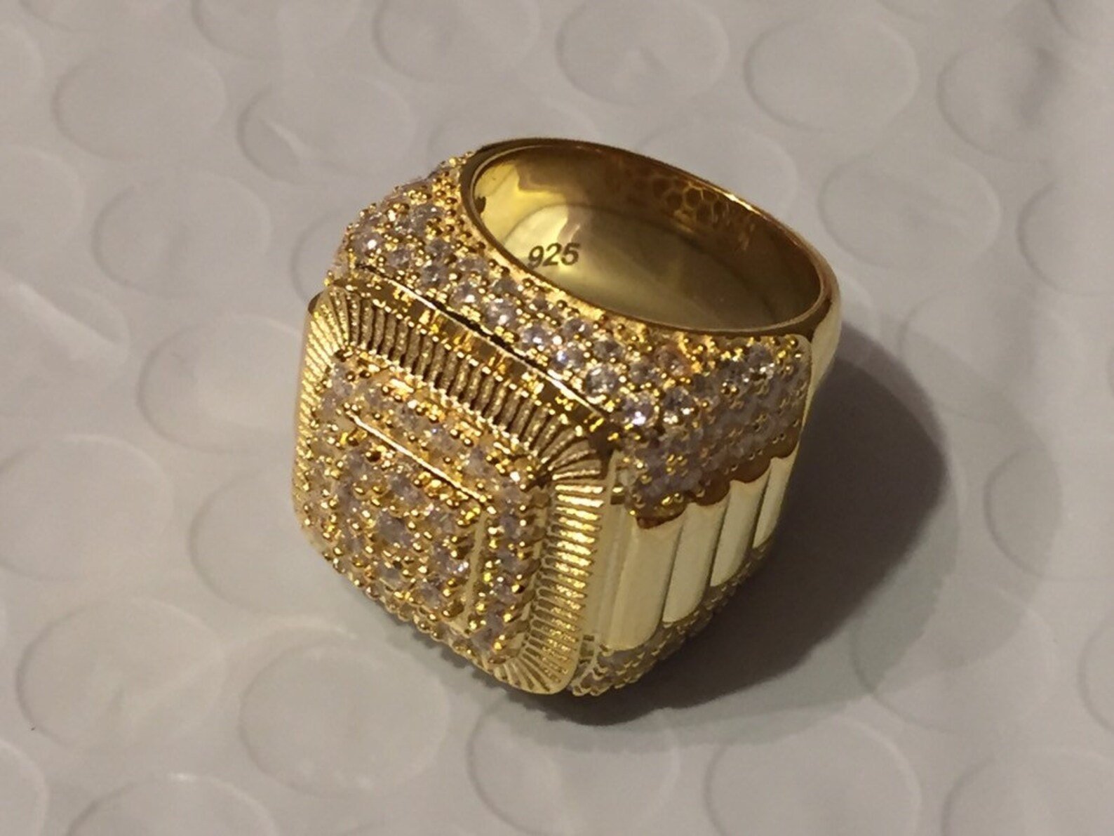 Super Iced Out Men's Custom Square Pinky Ring Simulated - Etsy