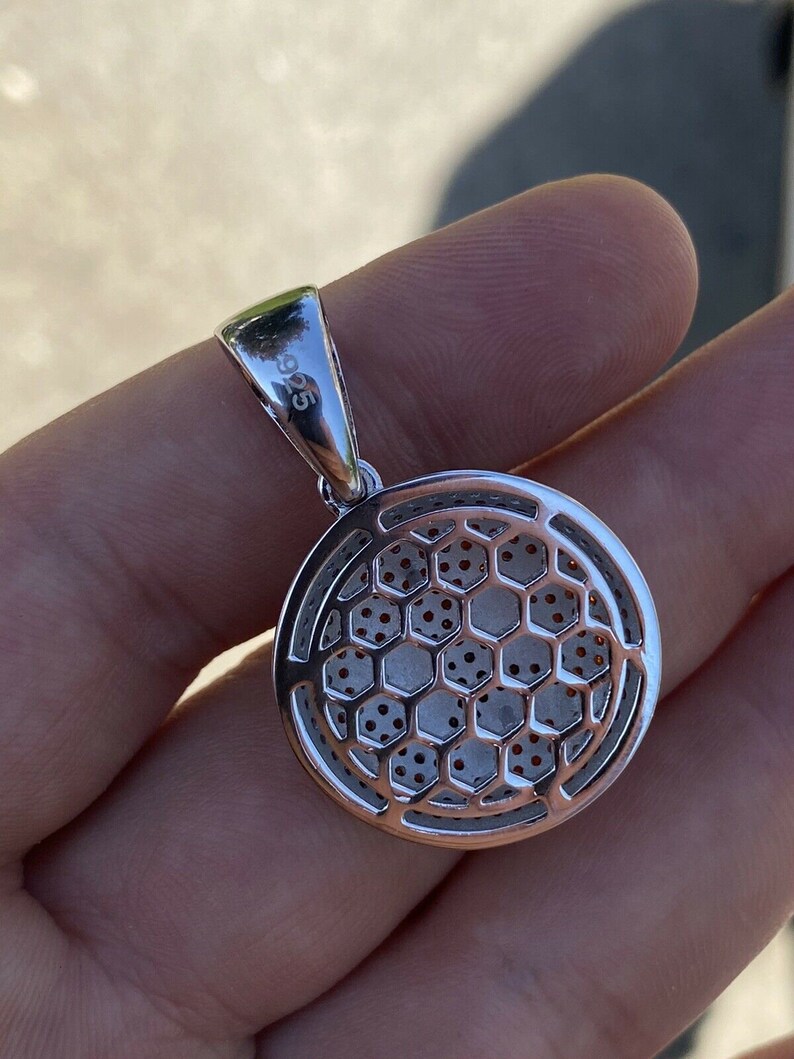 Iced Out Sterling Silver Angry Emoji Pendant: Red Simulated Diamond Hip ...