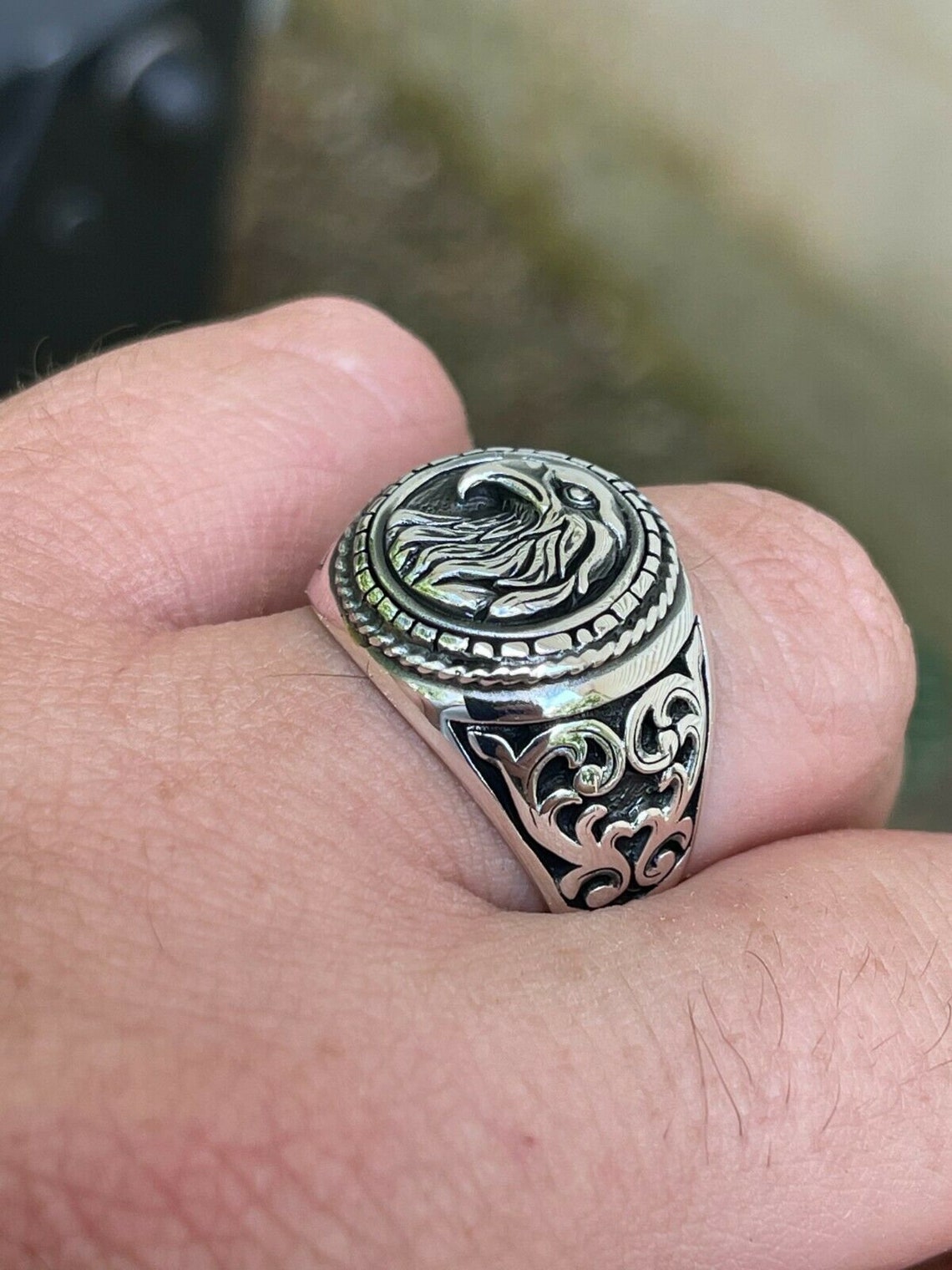 Men's Vintage Oxidized Black Rhodium Solid 925 Sterling - Etsy