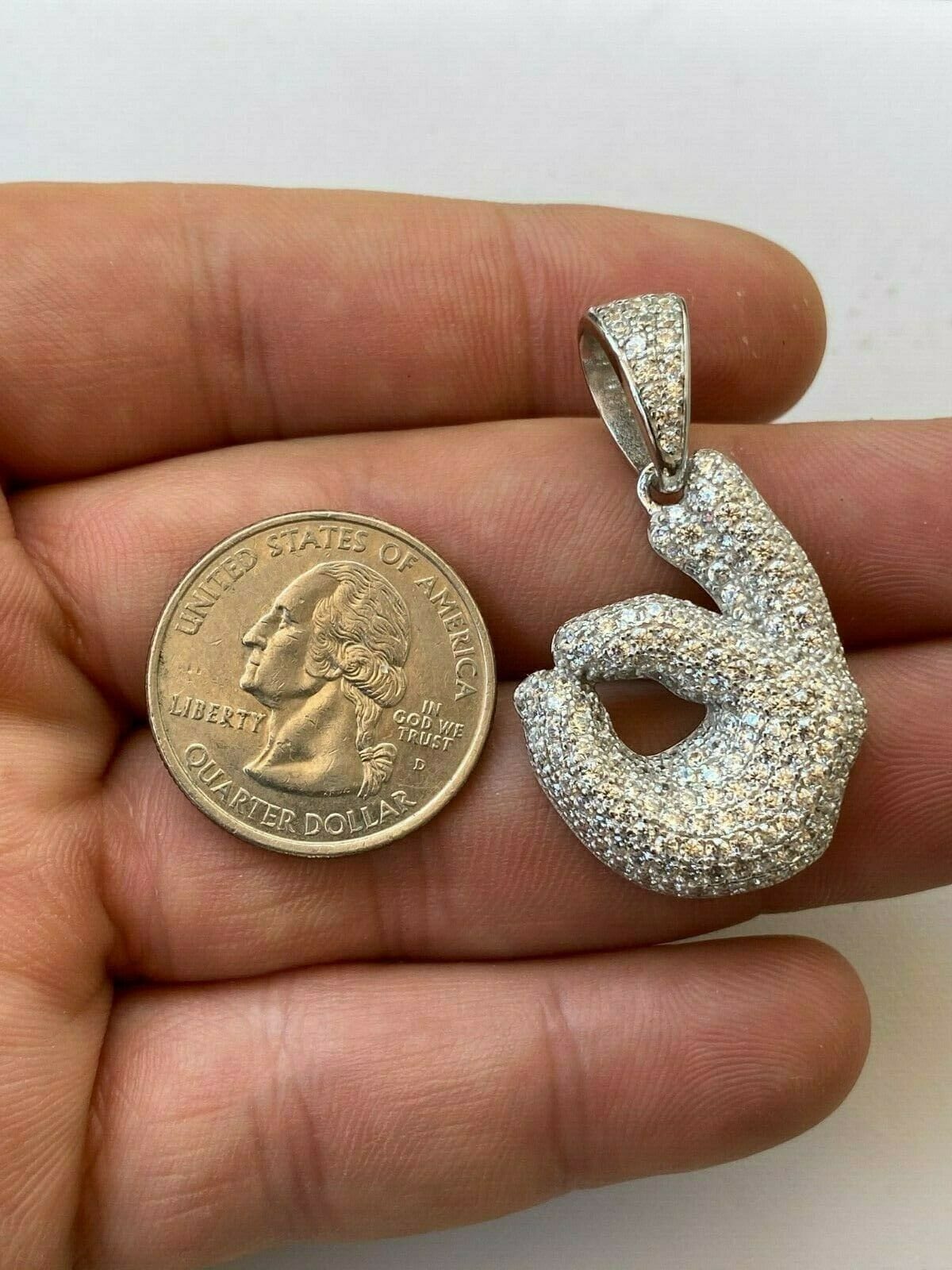 Custom Made Solid 925 Sterling Silver OK Sign Hand Symbol | Etsy