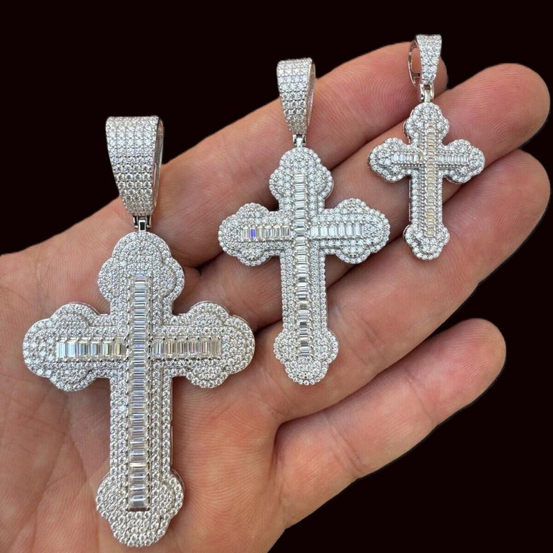 Iced Out Cross Necklace - Etsy