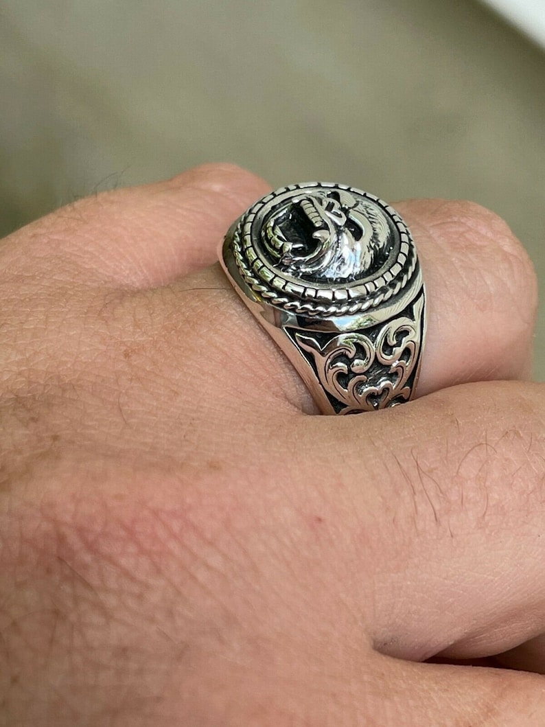 Men's Vintage Oxidized Black Rhodium Solid 925 Sterling | Etsy