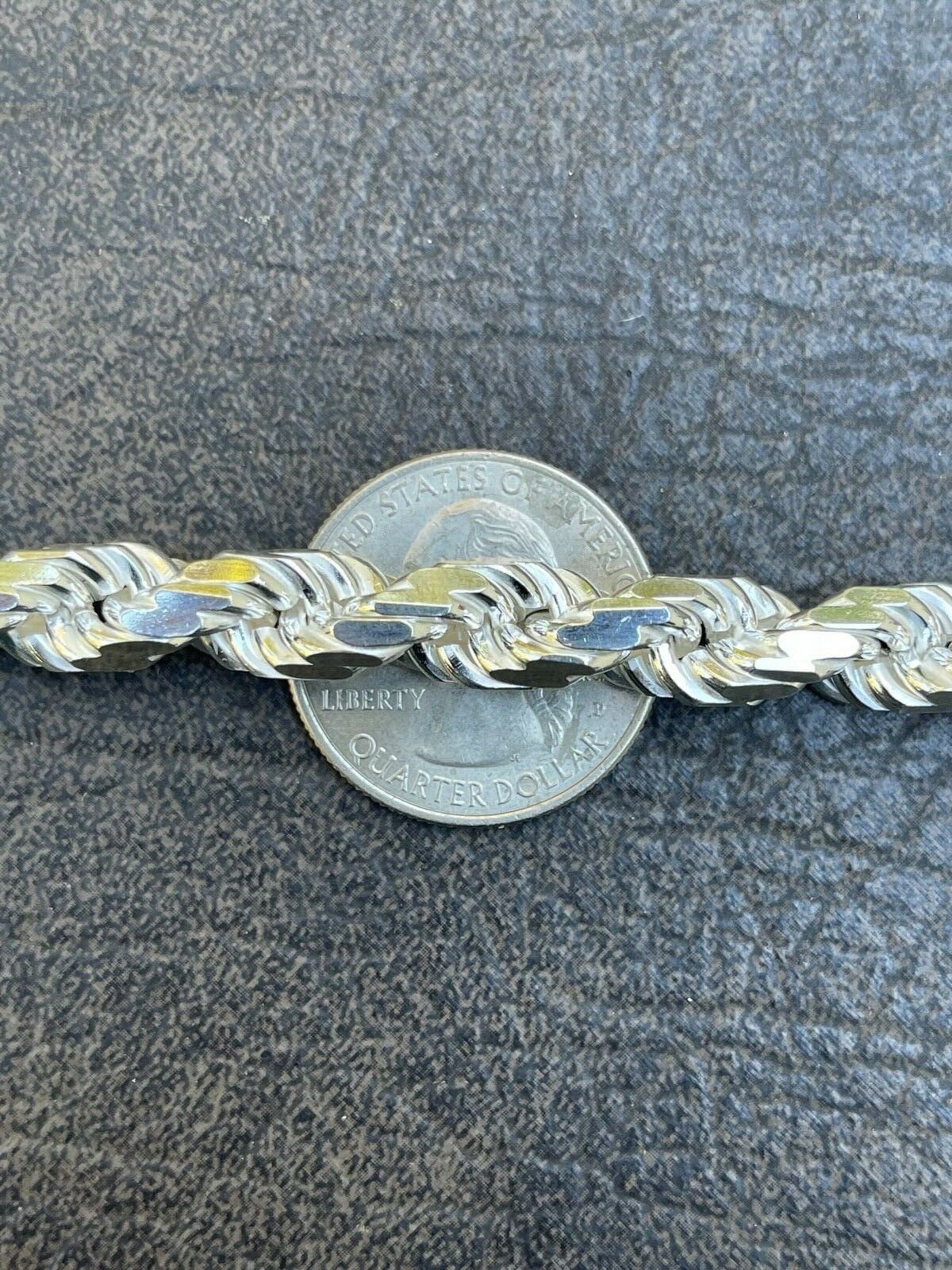 Men's 8mm Solid 925 Sterling Silver Diamond Cut Rope | Etsy