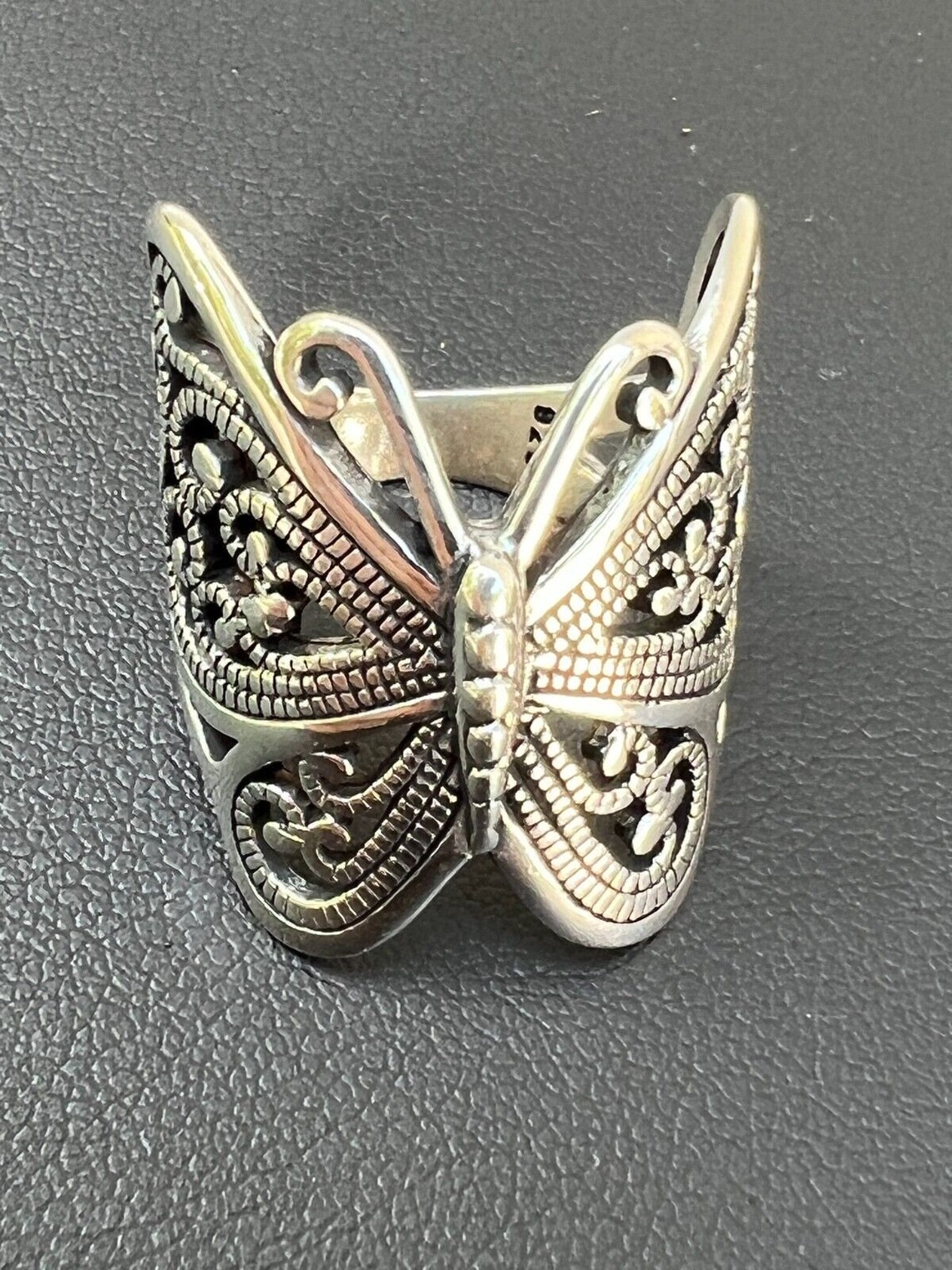 Women's Large Butterfly Ring Solid Oxidized 925 Sterling - Etsy