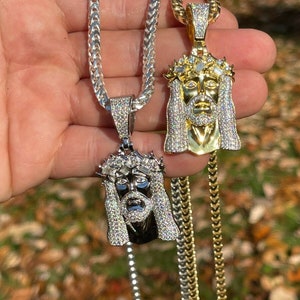 2.55ct MOISSANITE Super Iced Out Solid 925 Sterling Silver in Gold ...