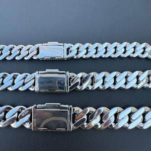 MOISSANITE 10mm, 12mm, 14mm Rounded Prong Miami Cuban Link Chain, Solid ...