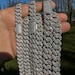 MOISSANITE 10mm, 12mm, 14mm Rounded Prong Miami Cuban Link Chain, Solid ...