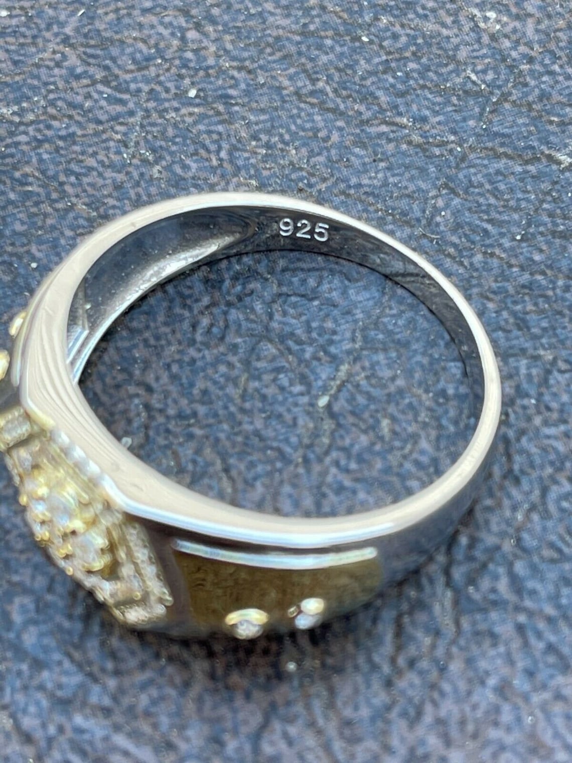 Men's custom made 925 sterling silver two tone gold/silver | Etsy