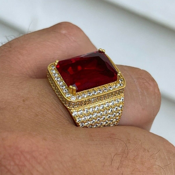 Men Ruby Pinky Rings - Etsy