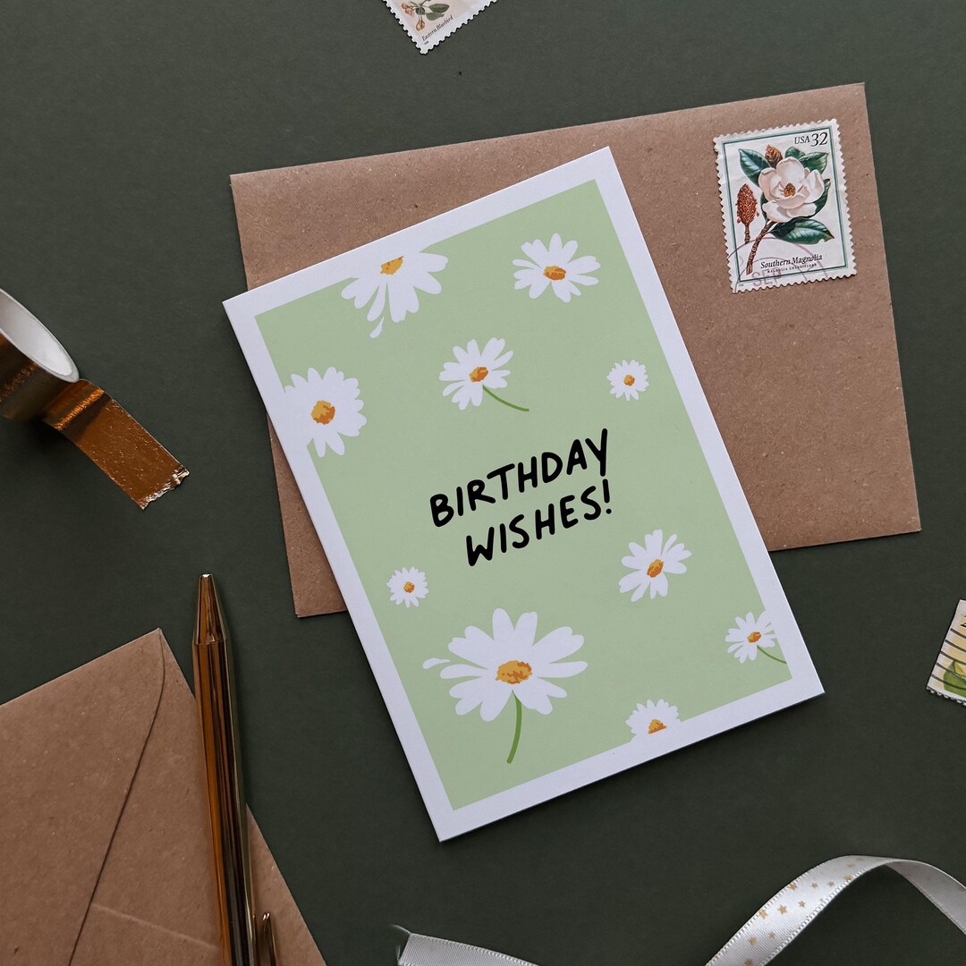 Daisy Birthday Card | Daisy Card for Her, for Sister or for Mum. Floral ...
