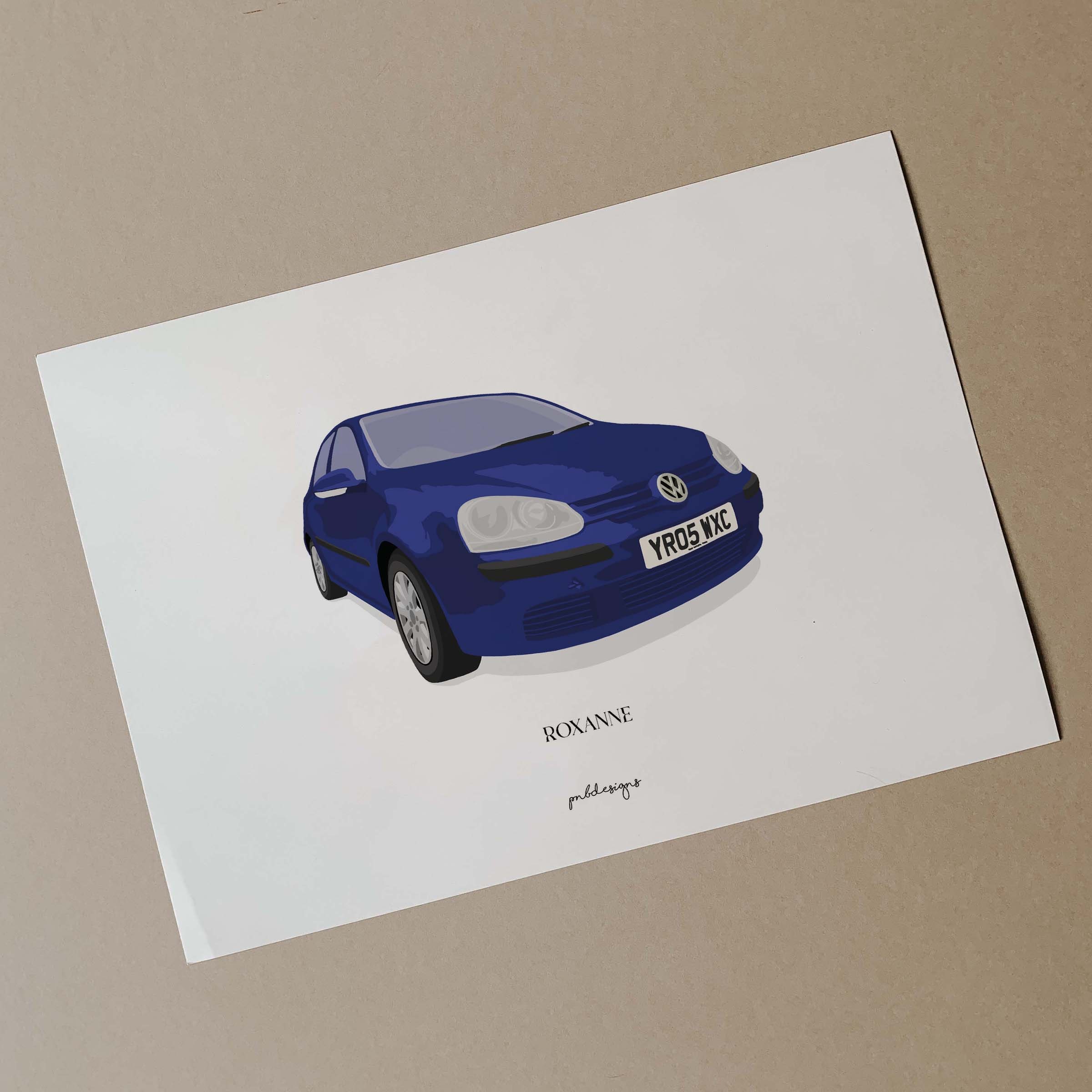 Custom Car Illustration, A4 Print Portrait, Perfect Gift for Father's ...