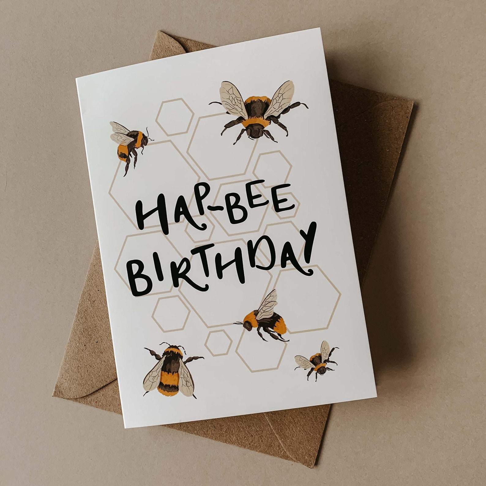 Hap-bee Birthday Card for Bee Lovers A6 Bumble Bee Birthday - Etsy