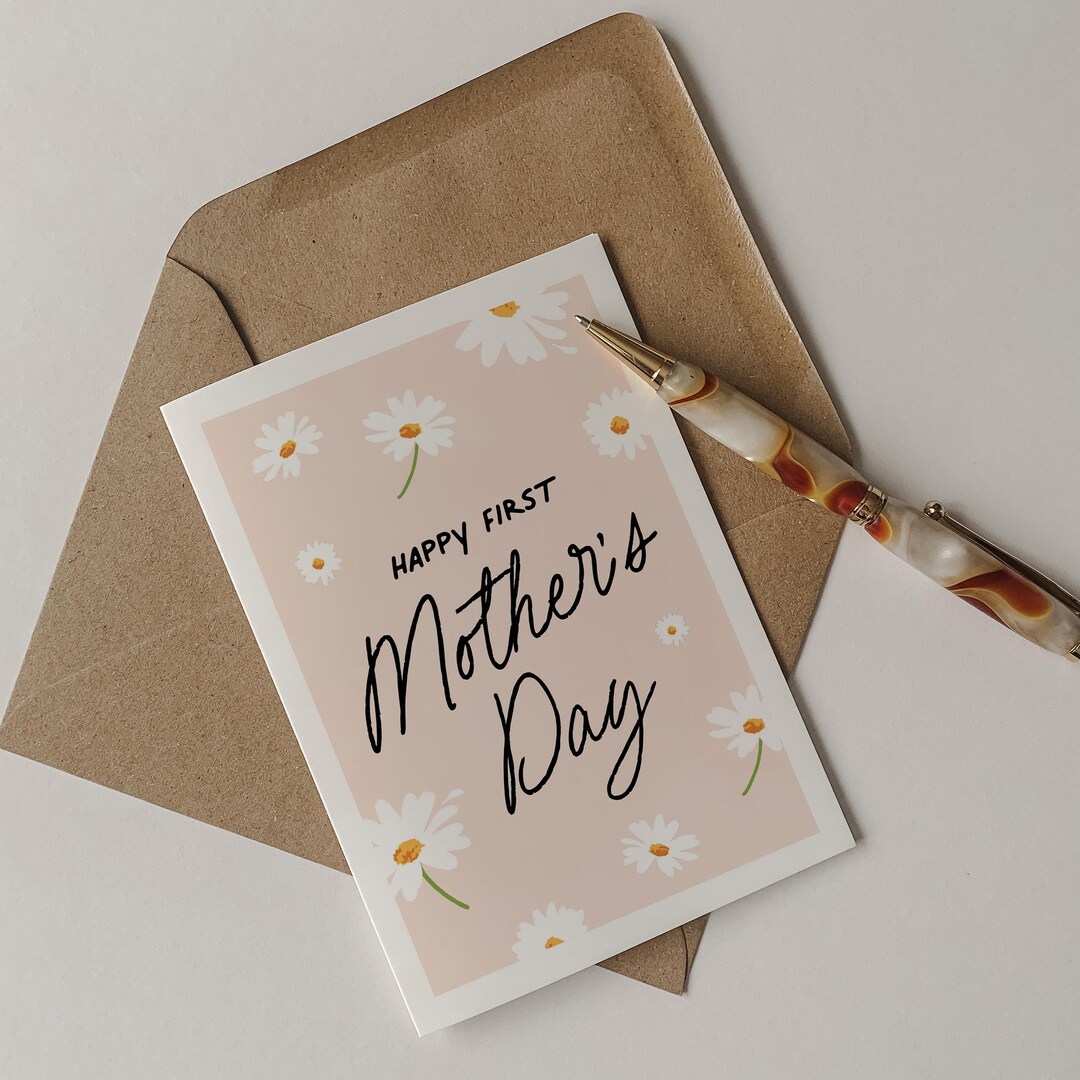Happy First Mother's Day Card | Cute Daisy Flower Card for Mum, Mom or ...