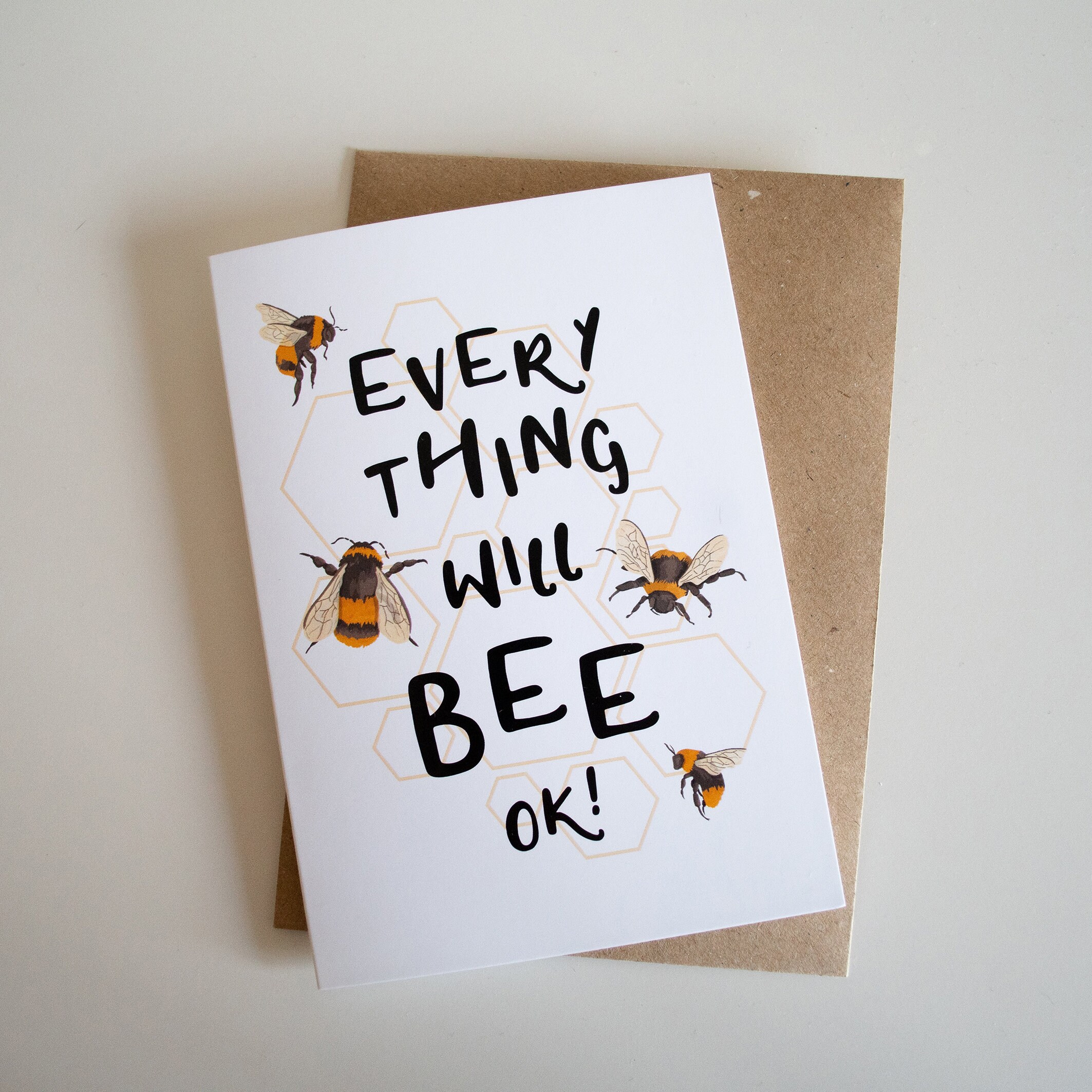 Everything Will BEE Ok A6 Bumble Bee Sympathy or | Etsy