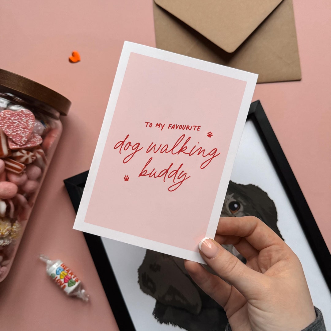 Favourite Dog Walking Buddy | Valentines Card for Boyfriend, Husband ...
