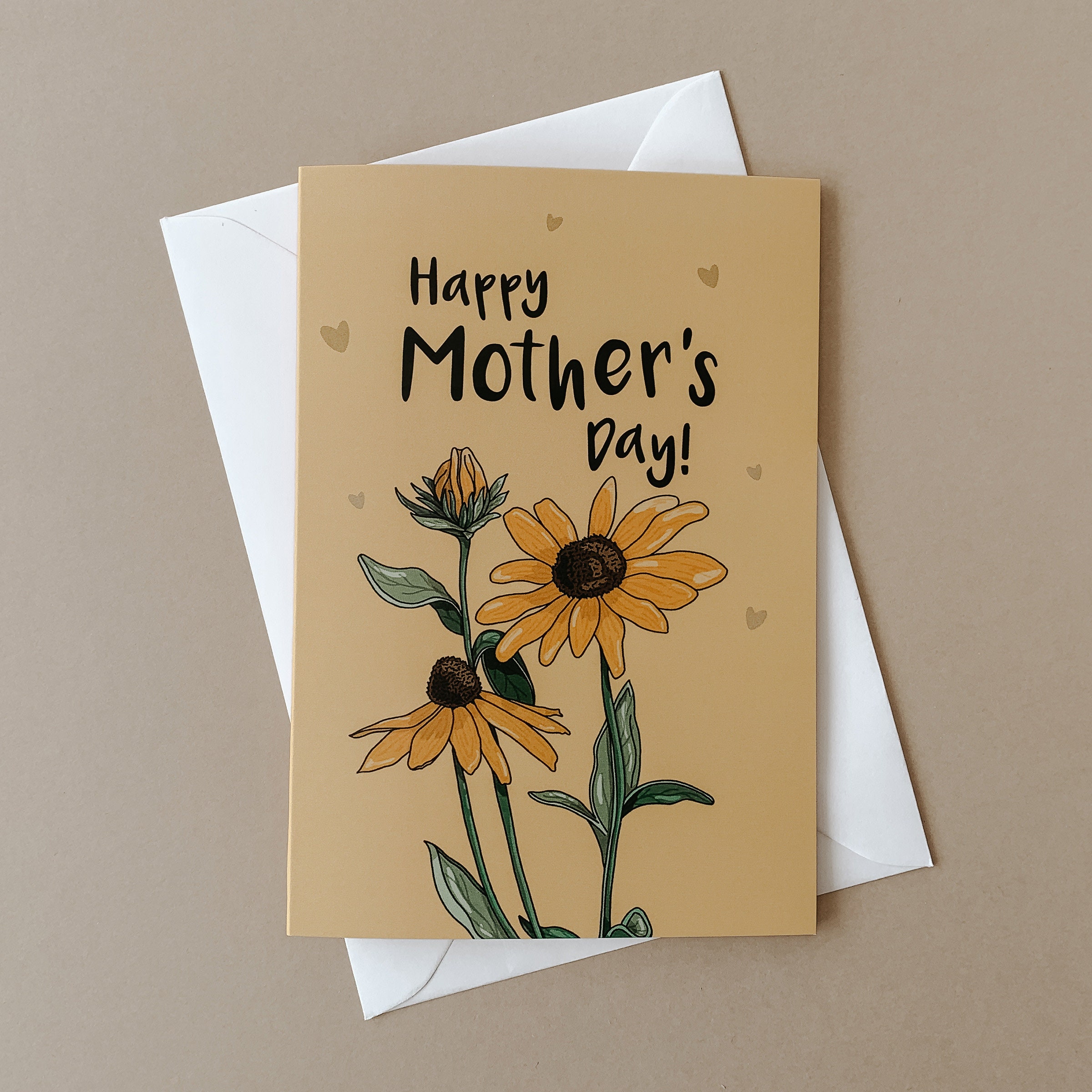 Happy Mother's Day, Illustrated Sunflower - A6 Floral Mother's Day Card ...