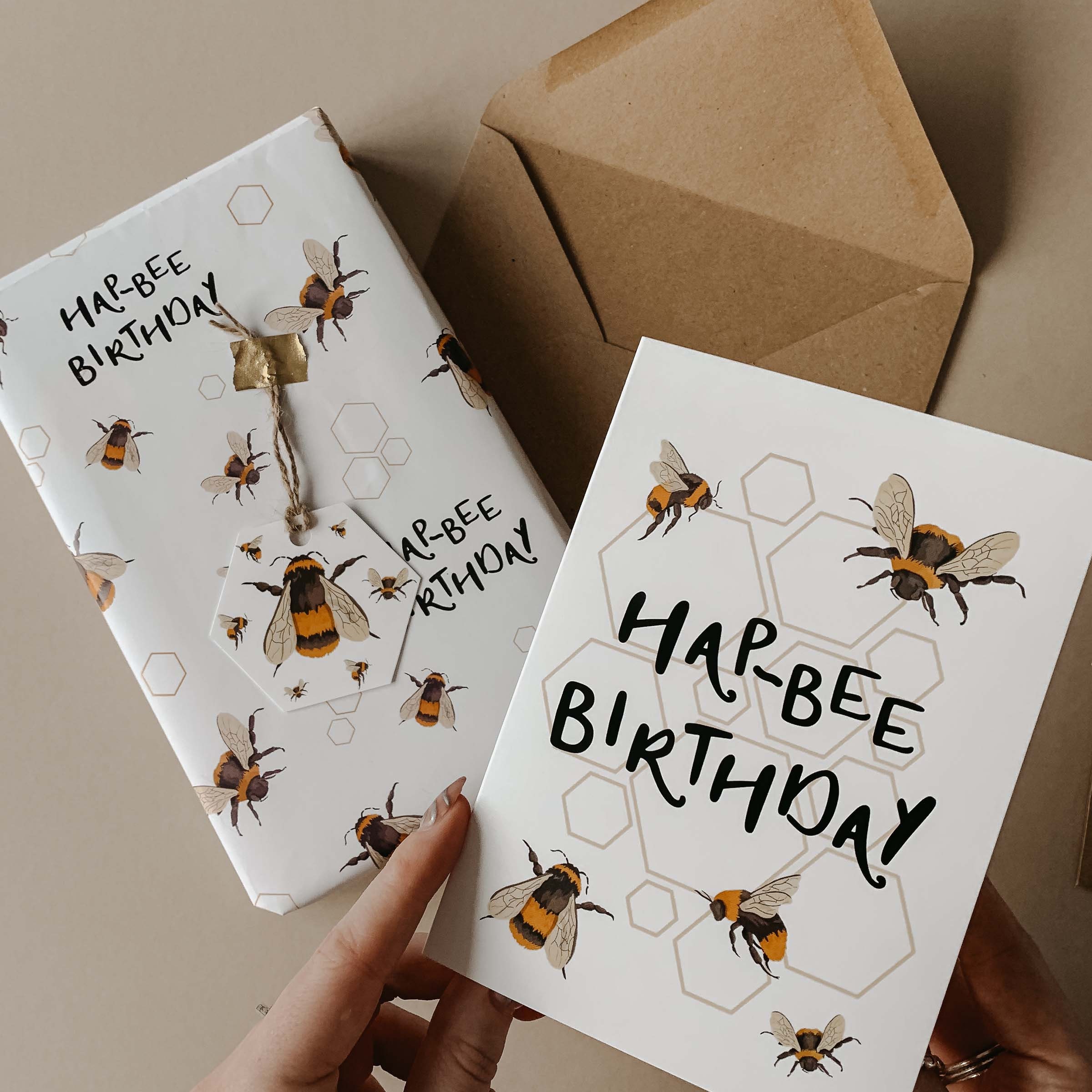 Hap-bee Birthday Card for Bee Lovers A6 Bumble Bee Birthday - Etsy