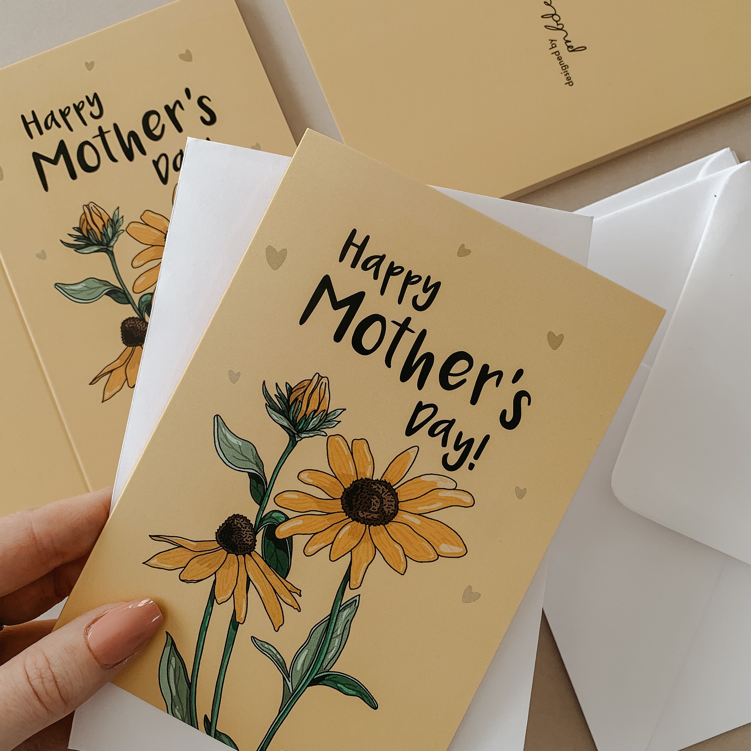 Happy Mother's Day, Illustrated Sunflower - A6 Floral Mother's Day Card ...