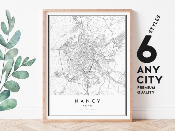 Nancy Map Print France Map Poster Personalized Anniversary - Etsy