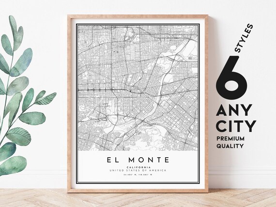 El Monte Map Print CA Map Poster California Personalized - Etsy