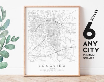 Longview Street Map - Etsy