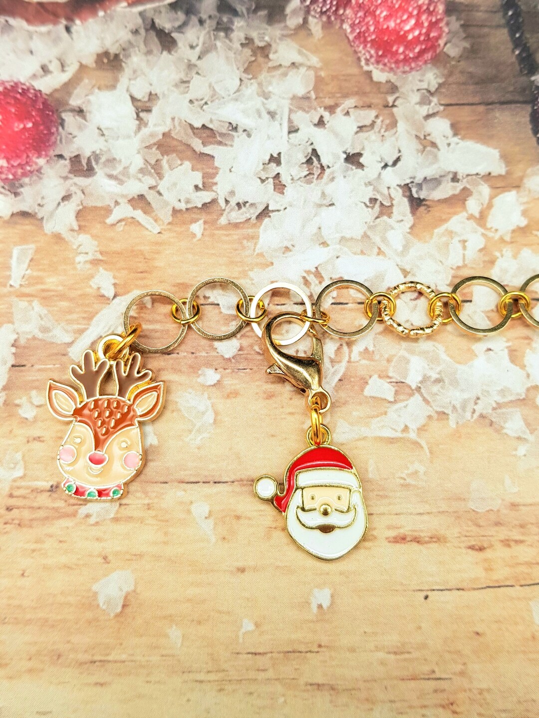 Reindeer and Santa Claus Knitting Row Counter Stitch - Etsy