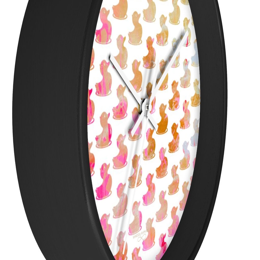 Duck Wall Clock, Colorful Nursery Decor, Rubber Duck Wall Decor, Kids ...