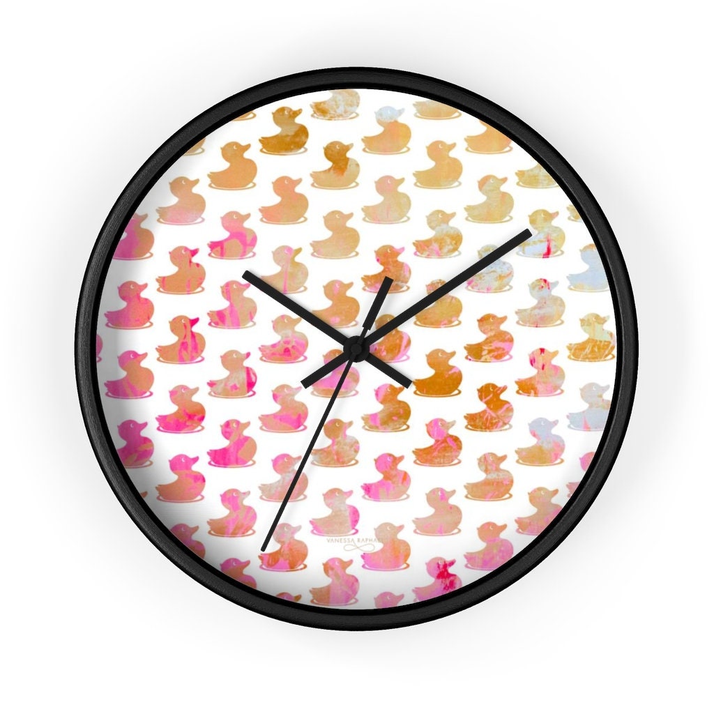 Duck Wall Clock Colorful Nursery Decor Rubber Duck Wall - Etsy