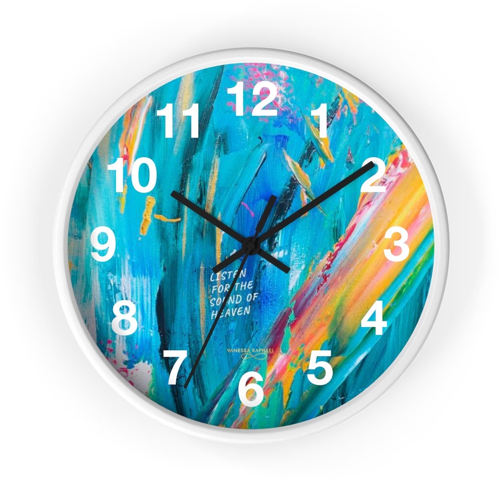 Blue Watercolor Wall Clock, Unique Wall Clock for Living Room, New ...