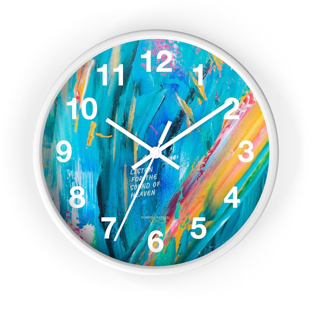 Blue Watercolor Wall Clock, Unique Wall Clock for Living Room, New ...