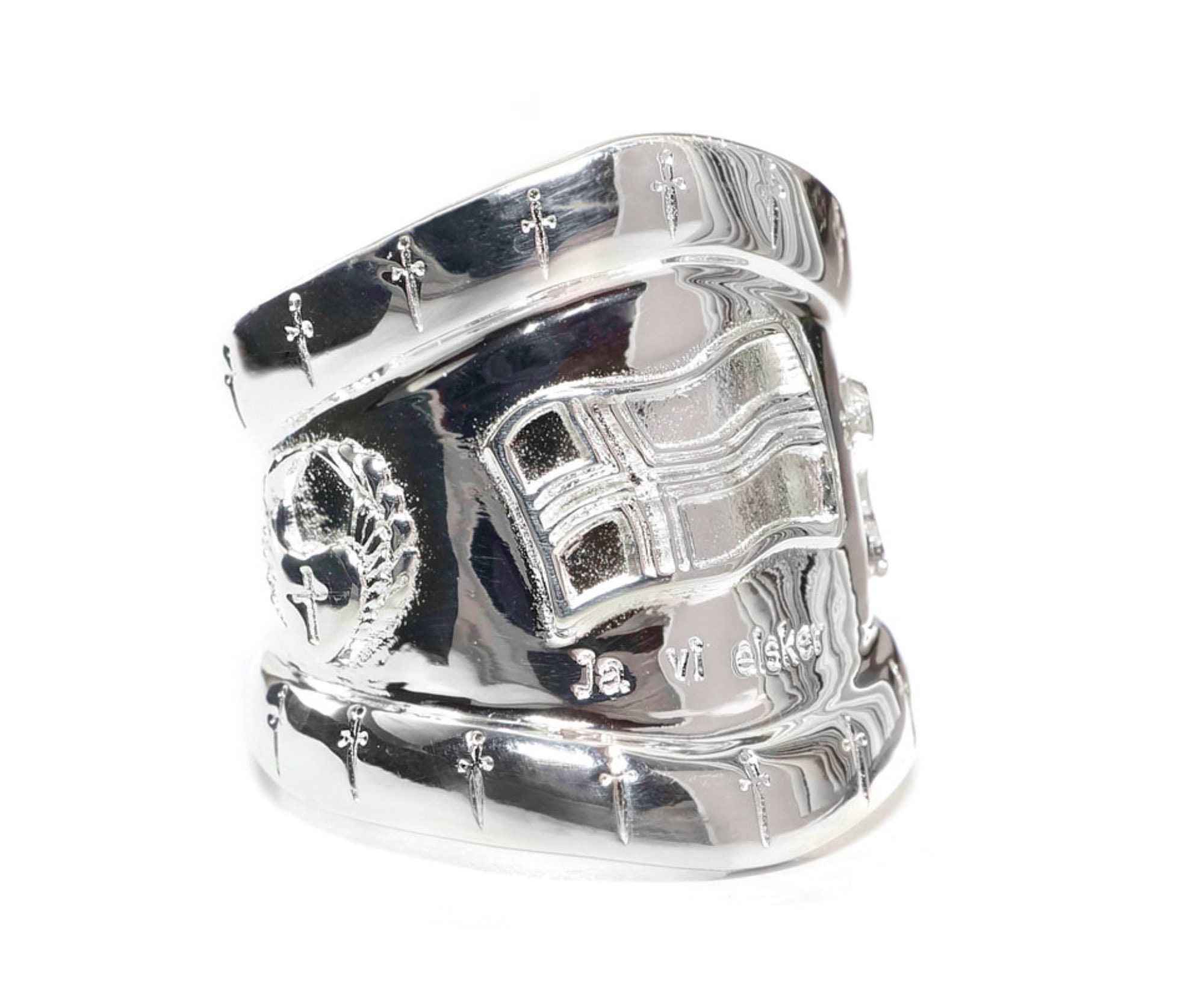 Norway Flag Sterling Silver Norway Ring, Mens Gift Ideas, Ja Vi Elsker ...