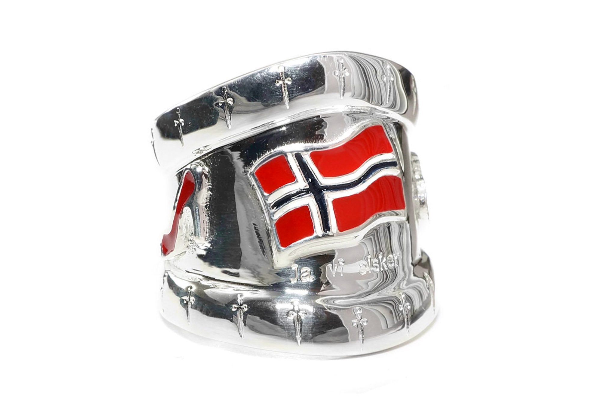 Norway Flag Sterling Silver Norway Ring Women Ja Vi Elsker - Etsy