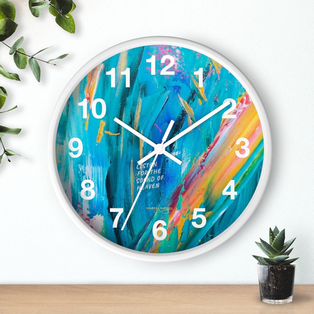 Blue Watercolor Wall Clock Unique Wall Clock for Living Room - Etsy